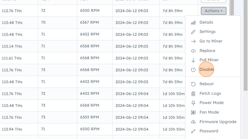 How To: Disable A Miner Record – OBM